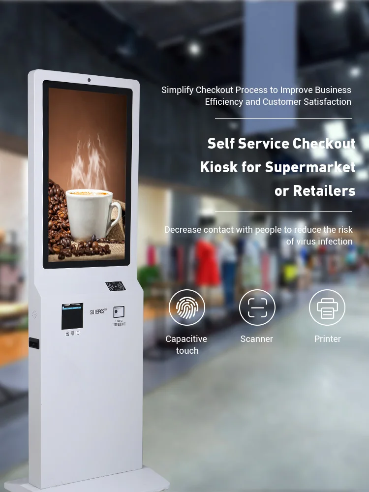 Support Passport Reader ID Card Credit Card Self Checkout Kiosk Self ...