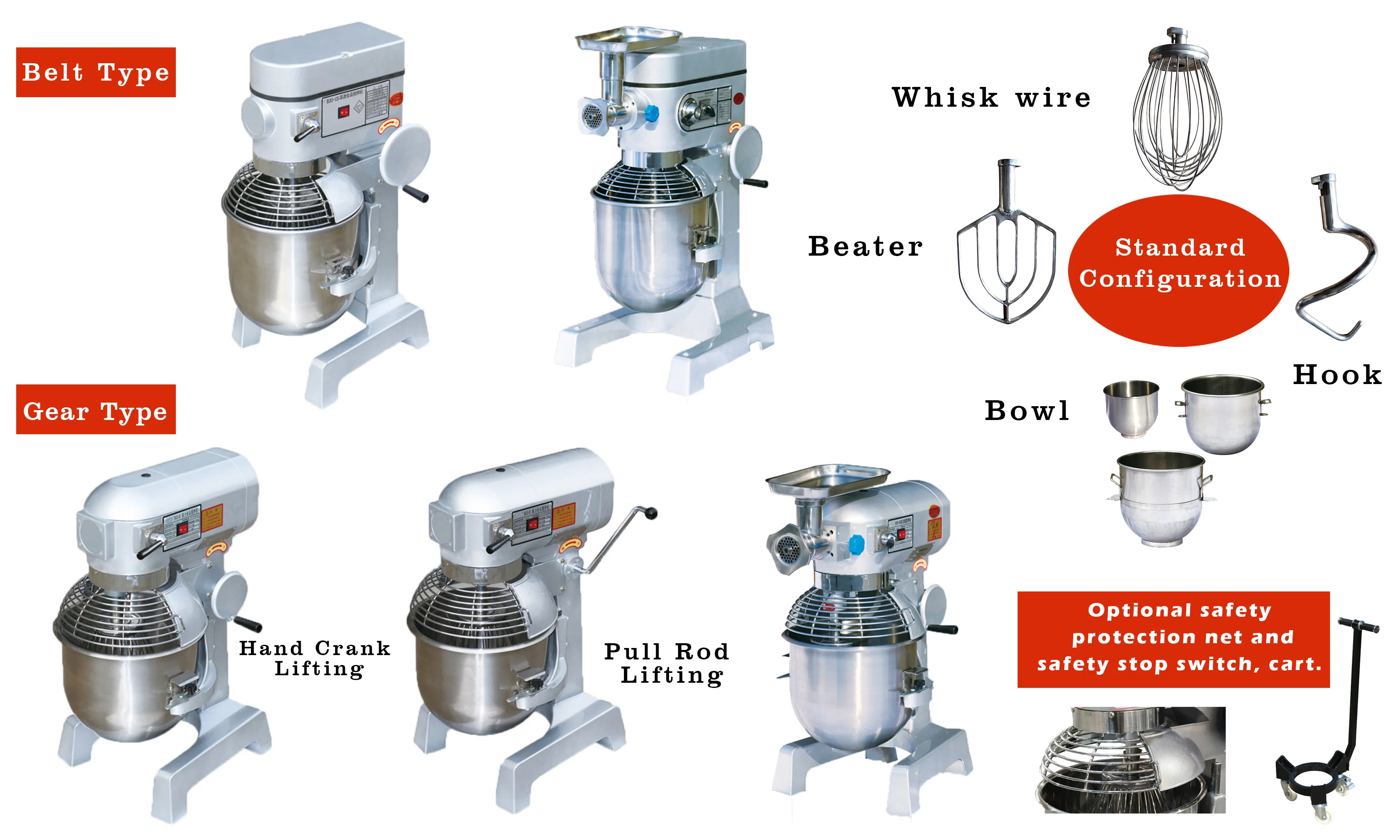 Commercial 10 Liter 20 Liter Stand Planetary Food Cake Mixer Machines ...