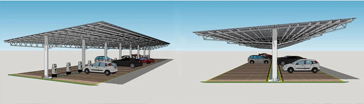 Full Installation Solar Panels Solar Car Park Mounting Structure System ...