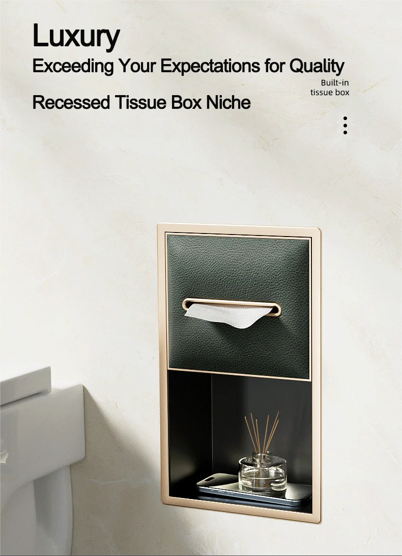 Luxury Single Layer Firestone Recessed Tissue Box Durable Bathroom ...