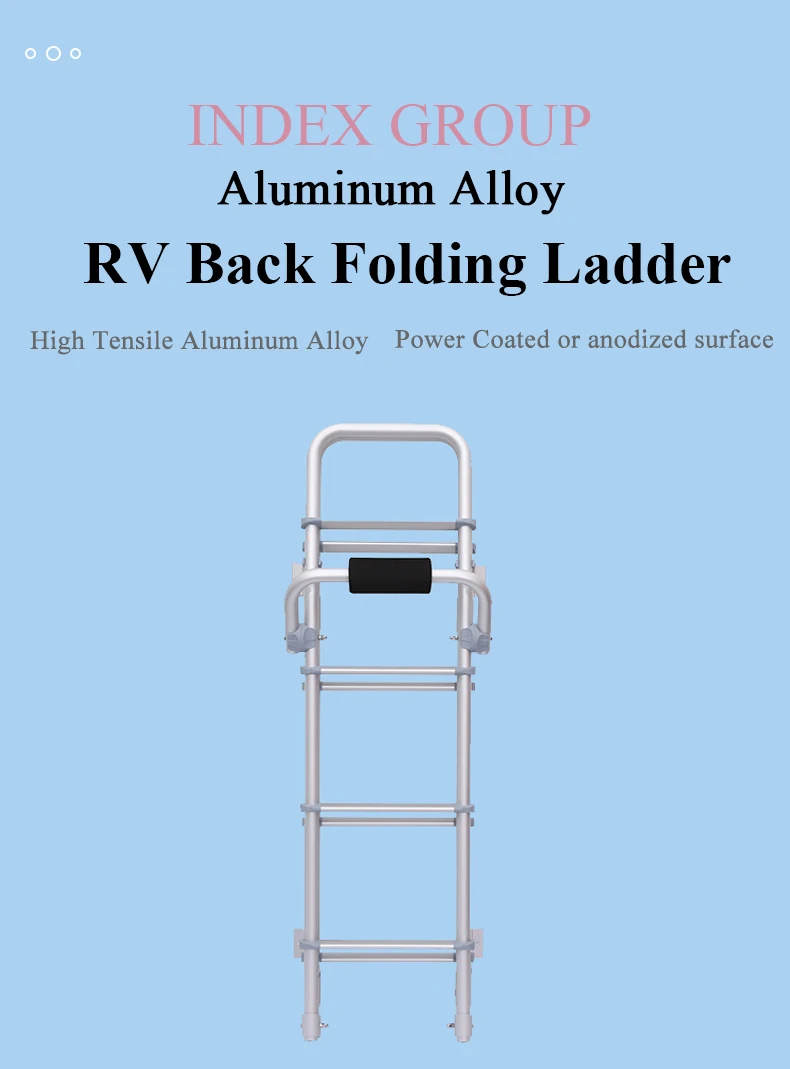 High Strength RV Back Folding Ladder - Save Space & Climb Safely