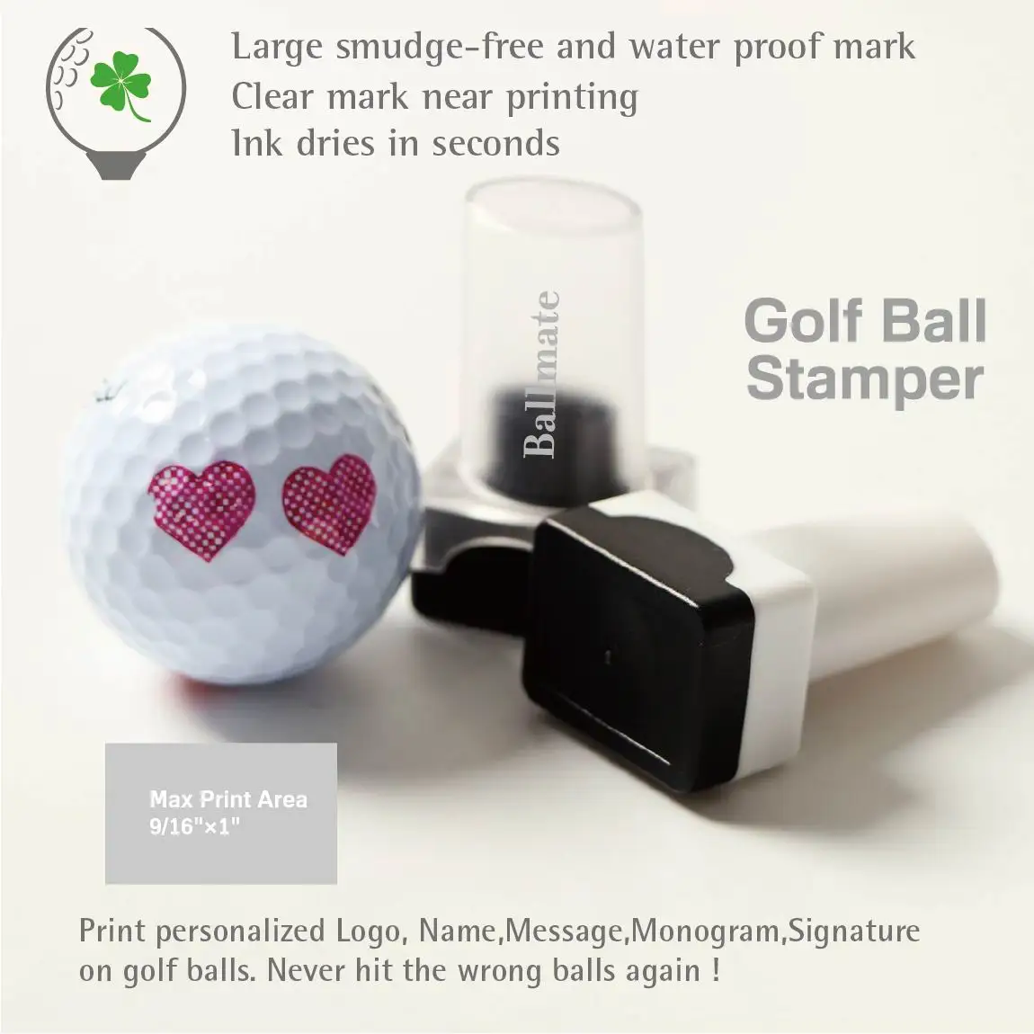 Customizable Golf Ball Stamper - Large Personalized Impressions