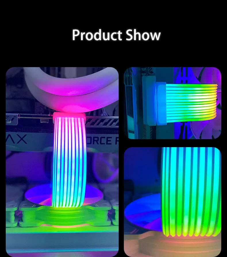 PC Case PSU Extension ARGB Cable Silicone Color Line ARGB Streamer ...