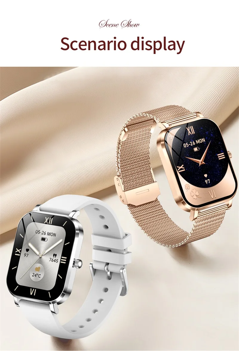 MK90 Lady's Smart Watch - Ultra-Thin Metal Case & Health Monitoring