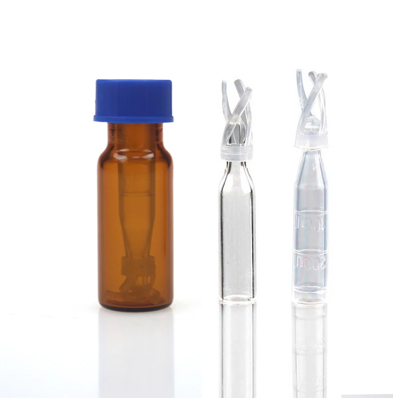 300ul Microinsert Vial Conical Bottom With Assembled Plastic Spring Clear Glass For 2ml Vial ...