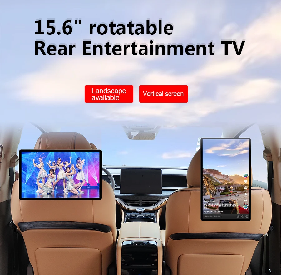 15.6'' 4g Android 11 Rear Seat Rotatable Touch Screen Car Headrest ...