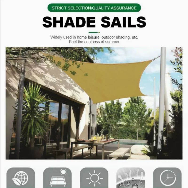 Heavy Duty Triangle Shade Sails in Brown Green and Cream Colors ...
