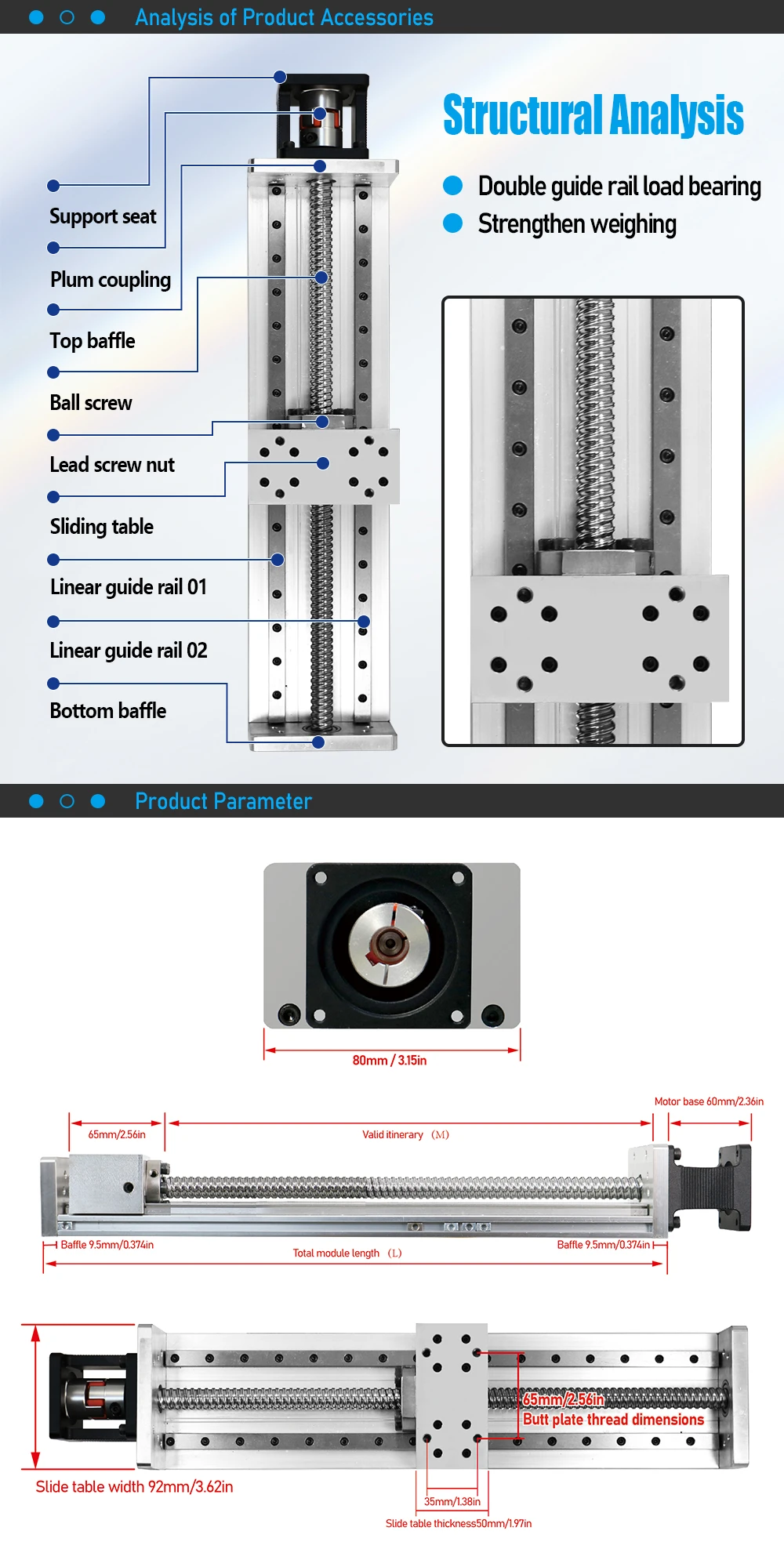 HLTNC Sliding Table Z Axis Stage HL2080 dual-guide rail slide stage ...