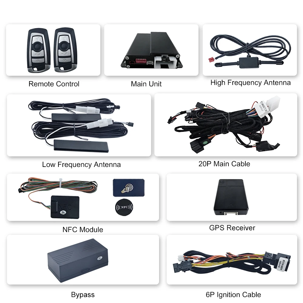 Car Alarm PKE Keyless Entry Smart Car Key Remote Start Car for BMW 3 ...