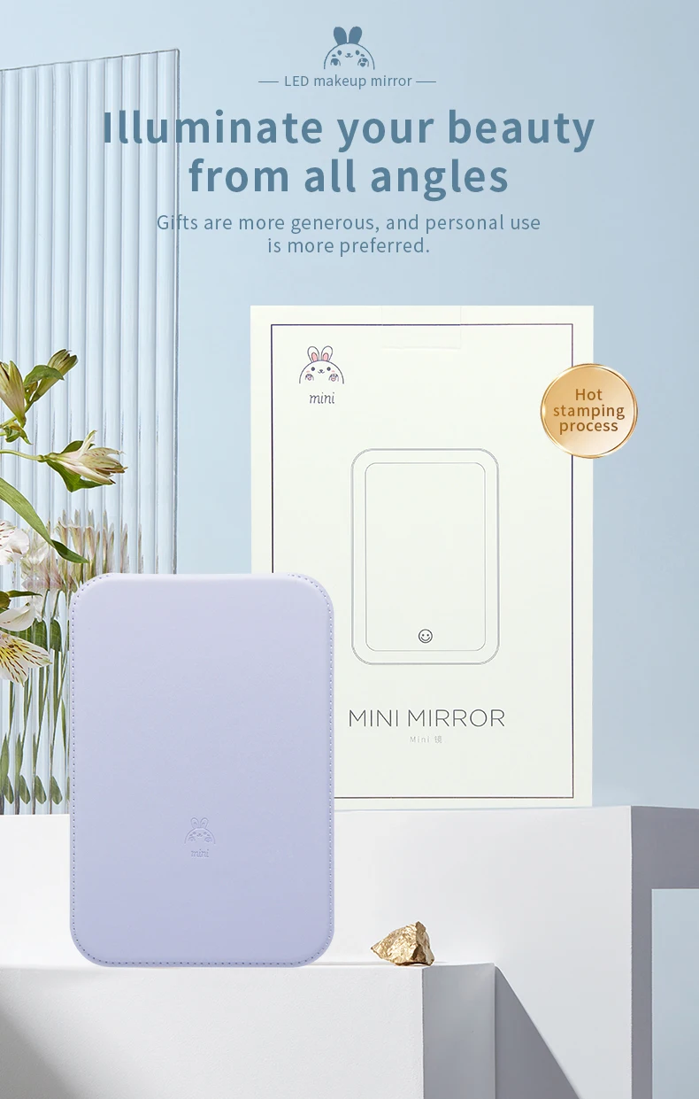 Lighted Desktop Fancy Touch Screen Dressing Mirror Three-color ...