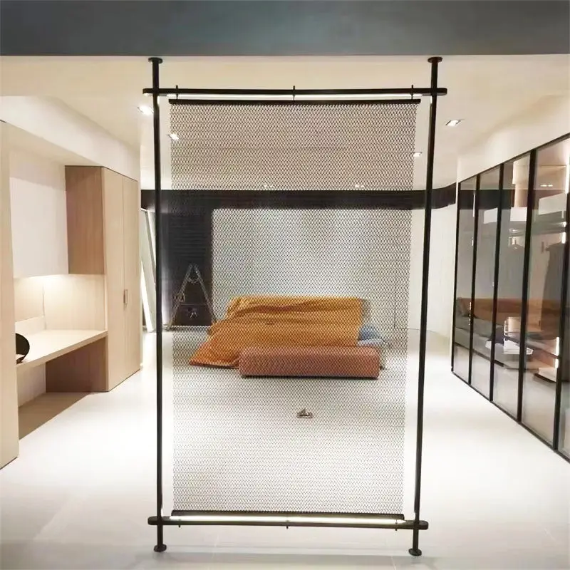 Stainless steel metal partition wall panel screen glass acrylic room ...