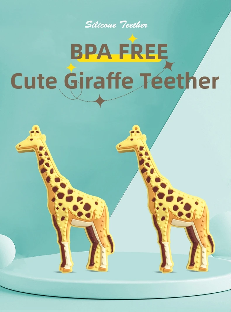 New Baby Giraffe Teether Massaging Bpa Free Baby Teether Food Grade ...