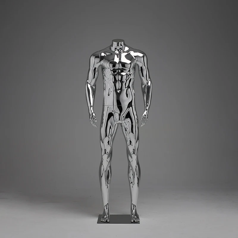 Wholesale Luxury Black Standing Headless Muscular Male Mannequin Chrome ...
