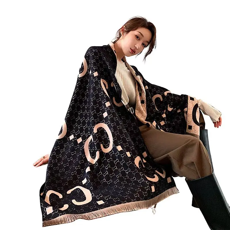 Hot Winter Scarf Cashmere Shawl Luxury Letter Print Double Side Scarf ...
