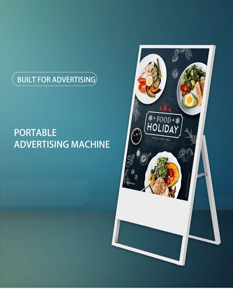 Sannova 43 Inch Portable Digital Poster Battery Powered Floor Stand ...