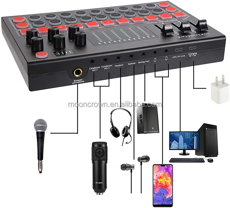 M9 Sound Card with Bm800 Microphone - Professional Recording