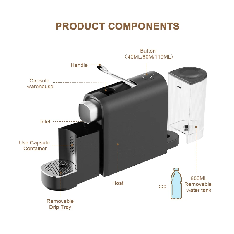 ABS Coffee Maker Espresso Machines Electric Multi Function Coffee Maker ...