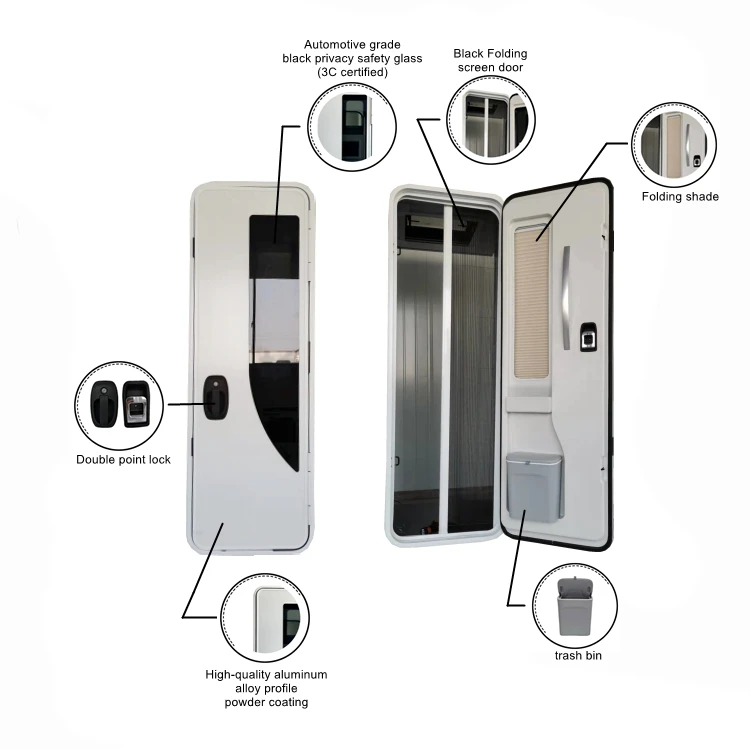 High Quality Strong Aluminum Panel Euro caravan Entry Door with Insect ...