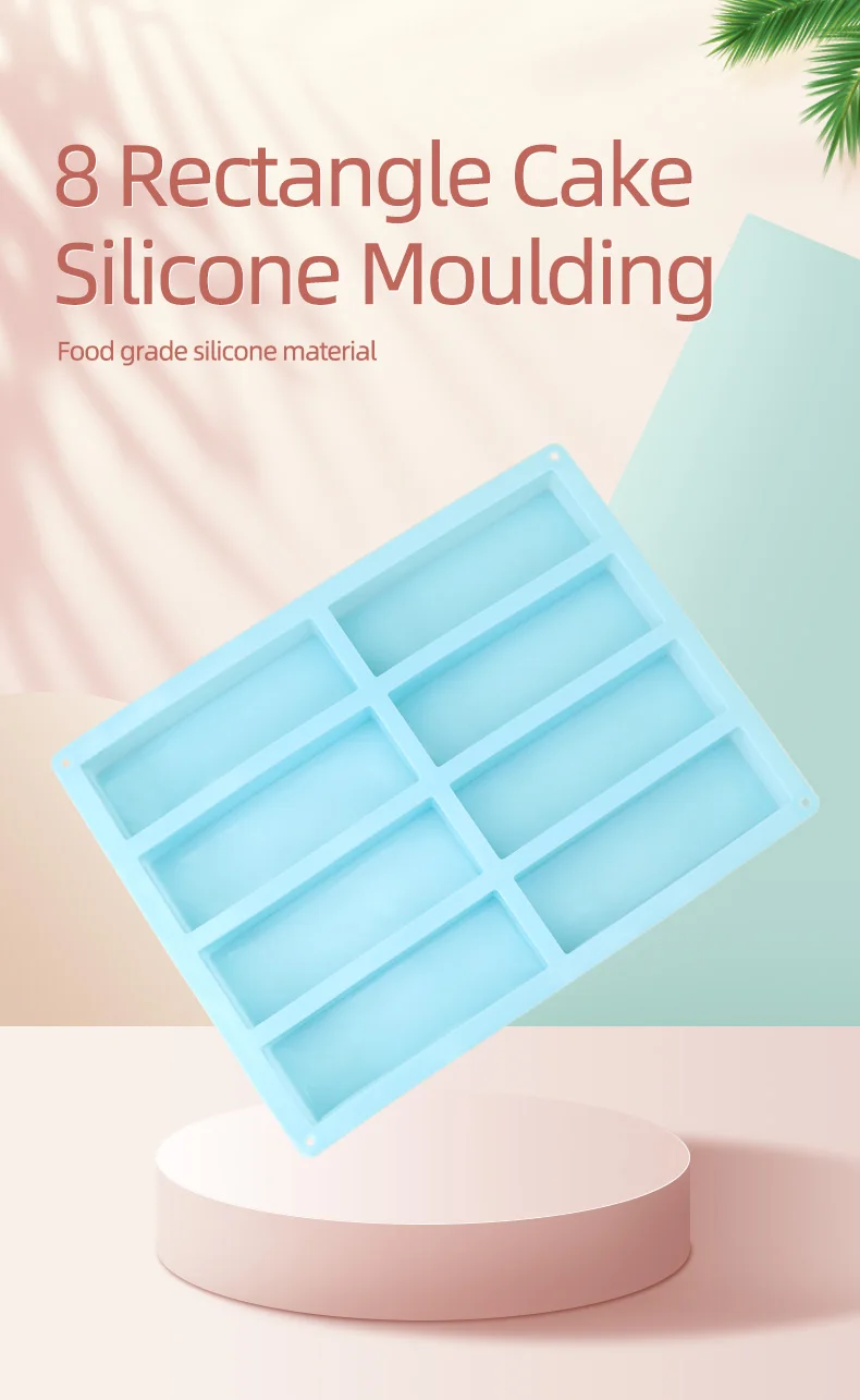 8 Rectangle Mousse Cake Silicone Moulding Custom Design Silicone Pasty ...