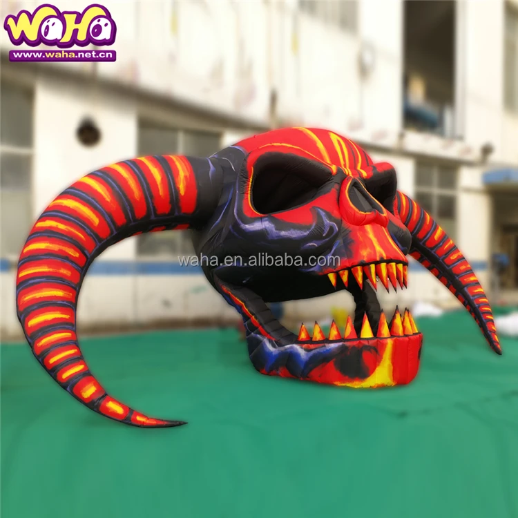Inflatable Devil Skeleton Skull for Halloween Party Decor