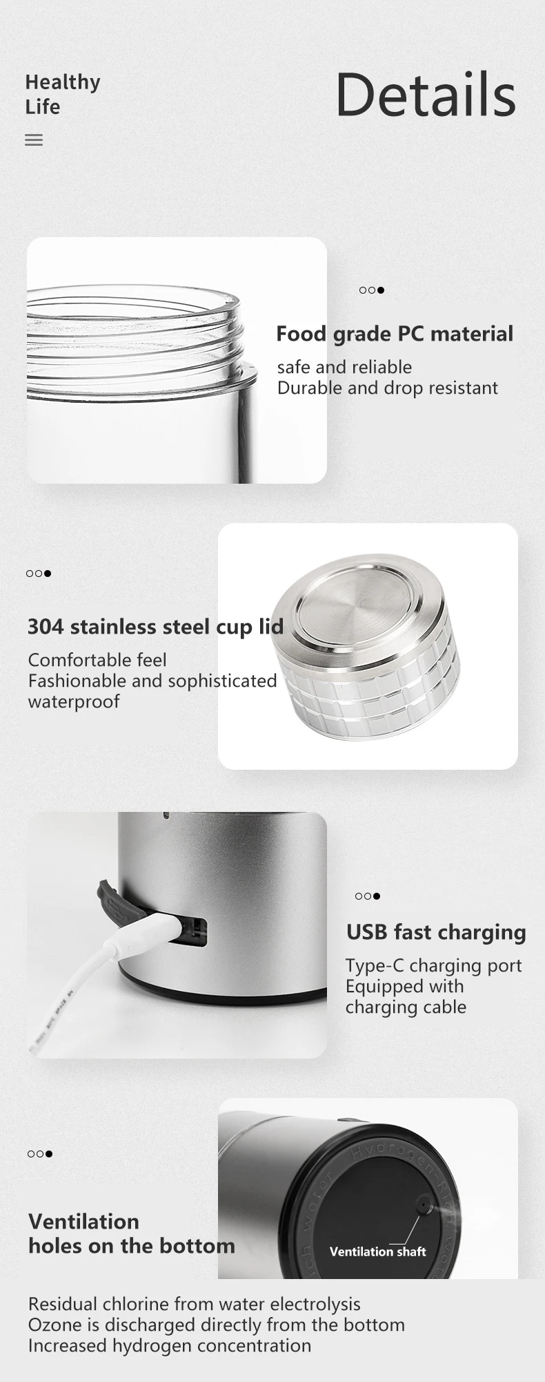 Portable Nano Hydrogen Water Generator Bottle Ionizer Maker For ...