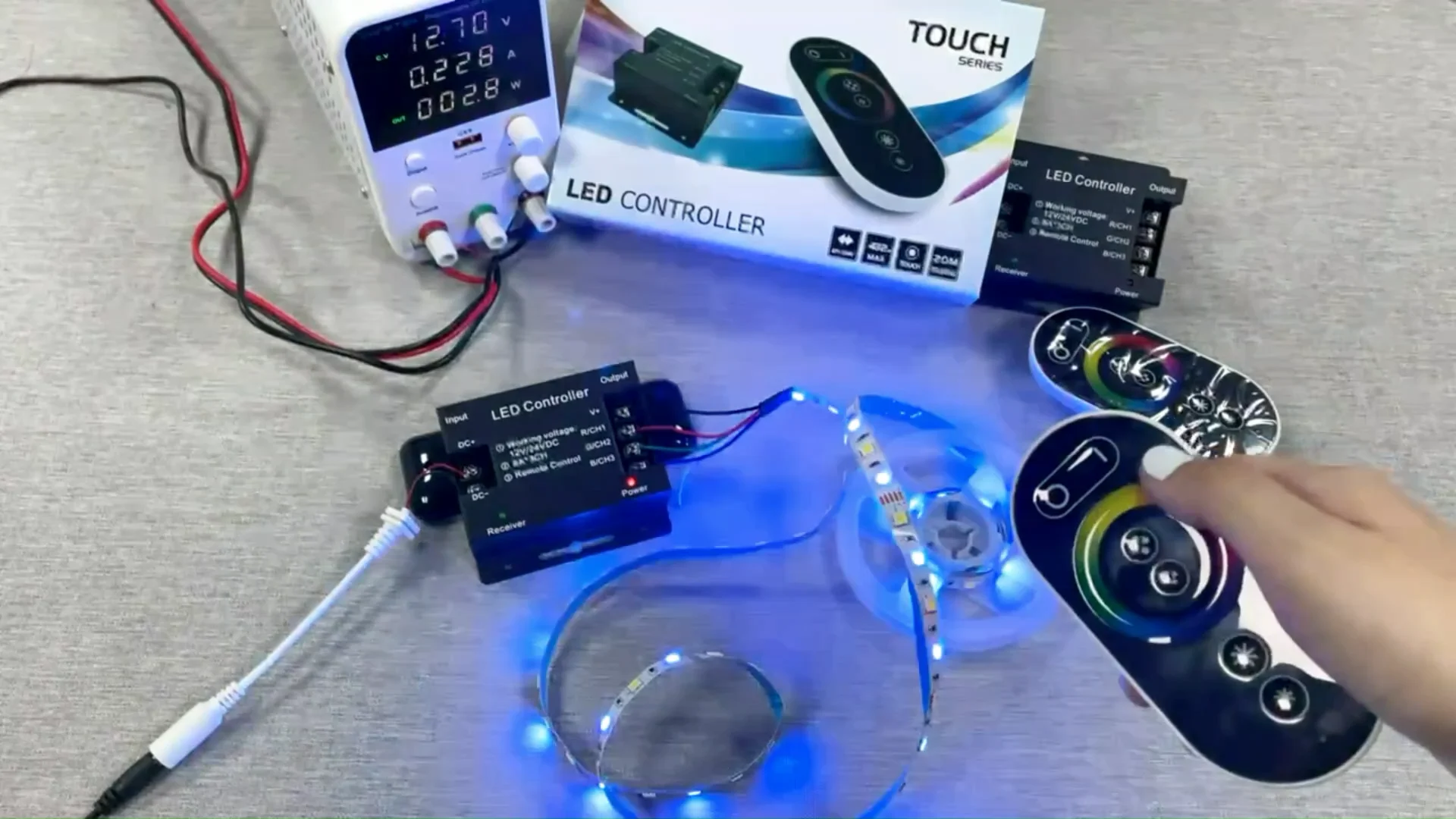 Rgb Led Rf Remote Controller Dc 12v 18a 24a 30a Led Strip Black Touch ...