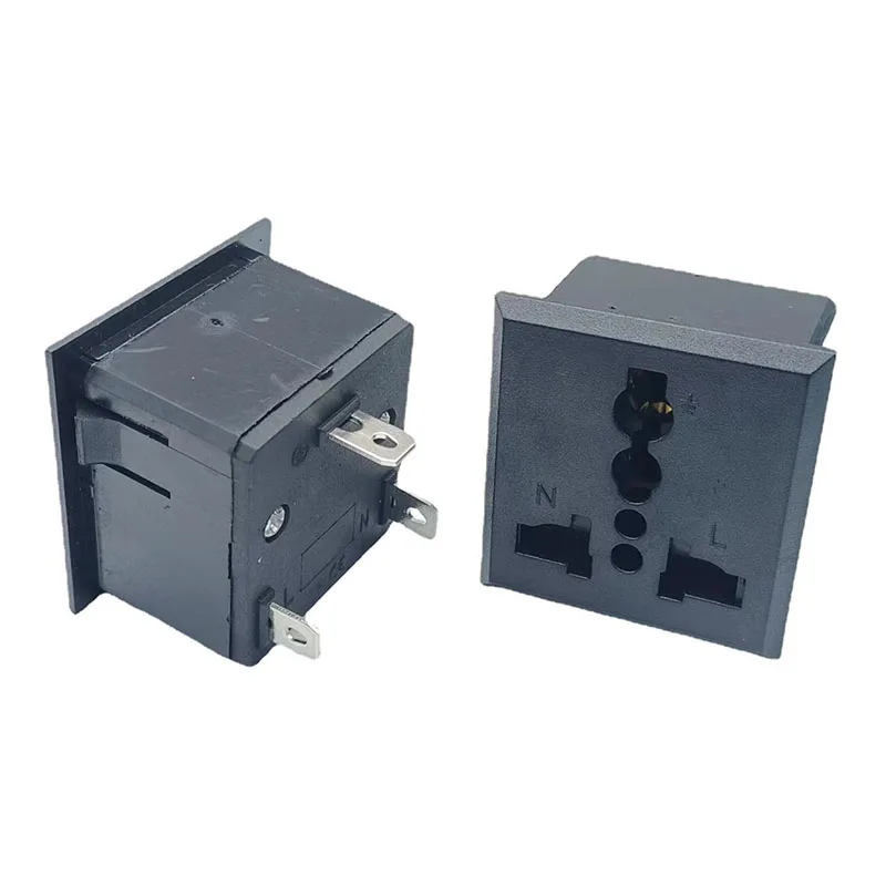 Ac-012 Embedded Multi-function Ac Power Socket With Safety Shutter 3-pin 3-hole Universal Socket ...