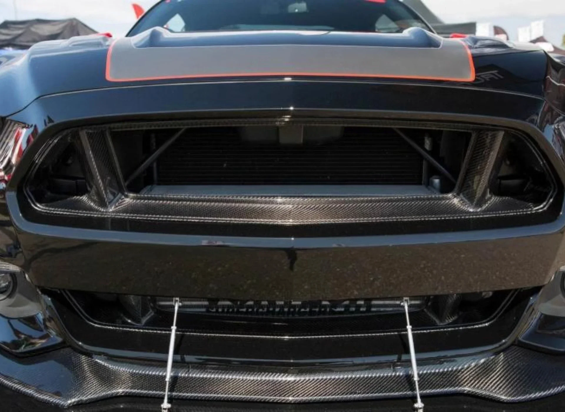 Body Kit Carbon Fiber Radiator Grille For Ford Mustang 2.3t Convert New ...