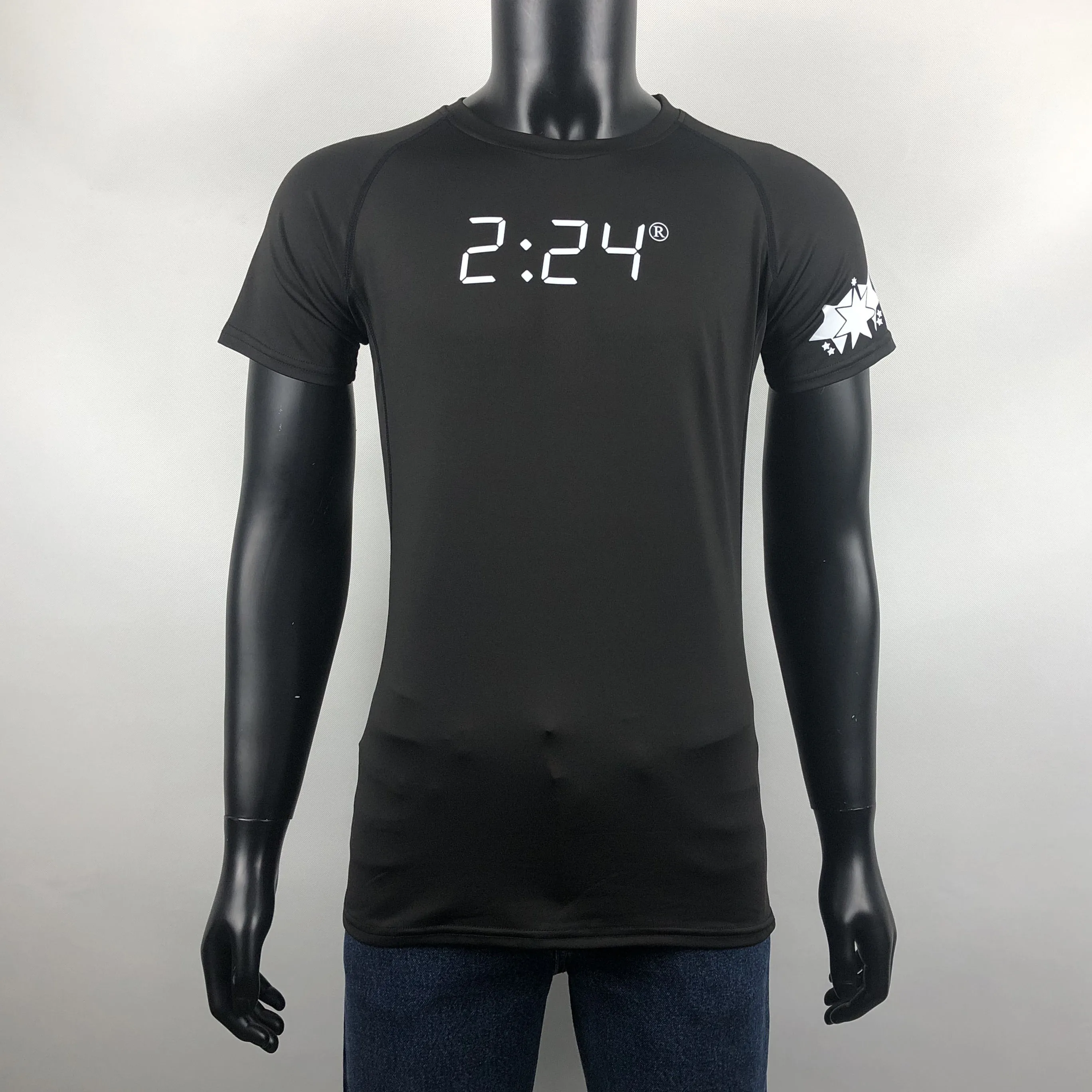 Custom Logo Work Out T-Shirt - 90% Polyester, 10% Spandex