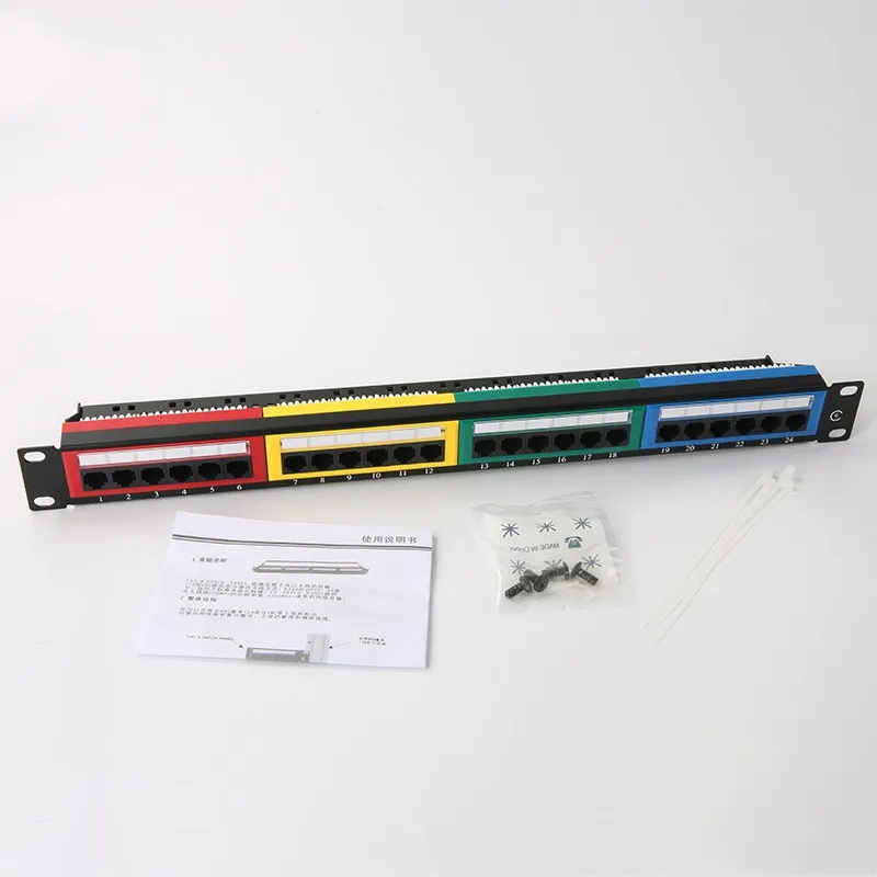 Rj45 Connector Cat6 Utp Metal Patch Panel 1u 19inch 24ports Modular ...