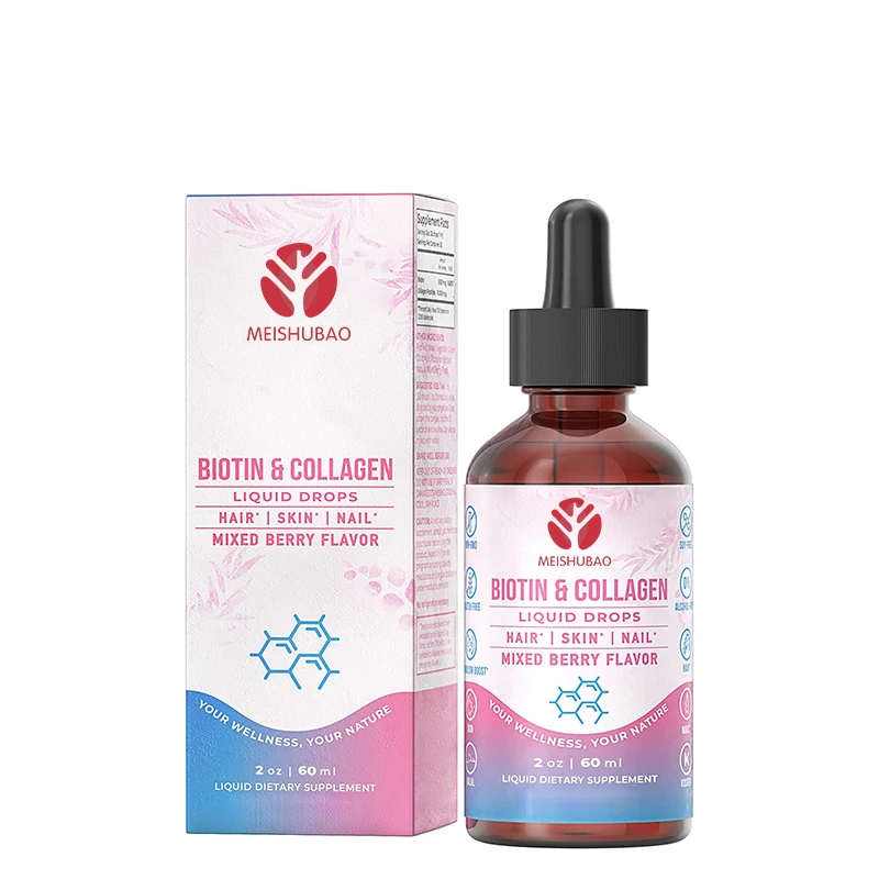 Private Label Biotin Collagen Drops Skin Vitamins Hair Drops Growth