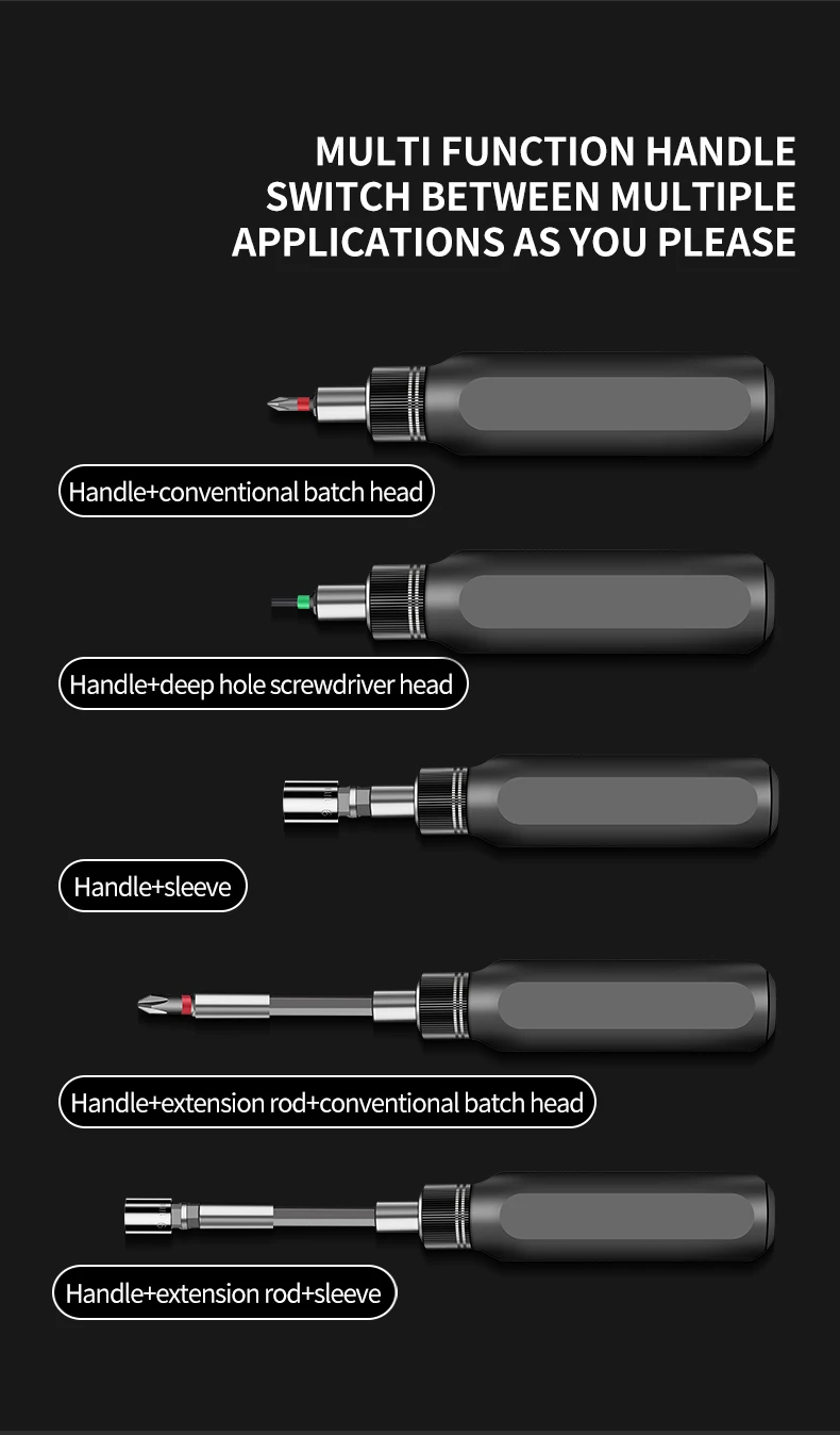 High Precision Ratchet Screwdriver Set Crv Bits Multifunctional Mini ...