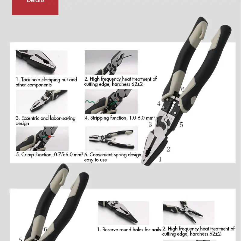 Wait 9-in-1 Multi-functional Stripping Crimping Industrial Steel Wire ...