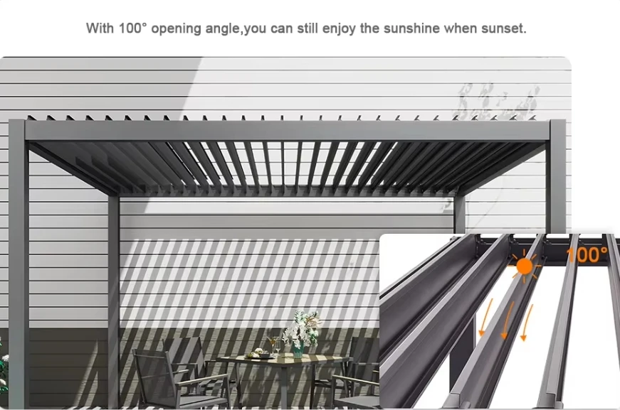 Aluminium Opening Louvered Roof Garden Pergola - WT-G