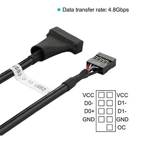 20 Pin Usb 3.0 Male To Motherboard 9 Pin Adapter Cable - Buy Usb3.0 ...