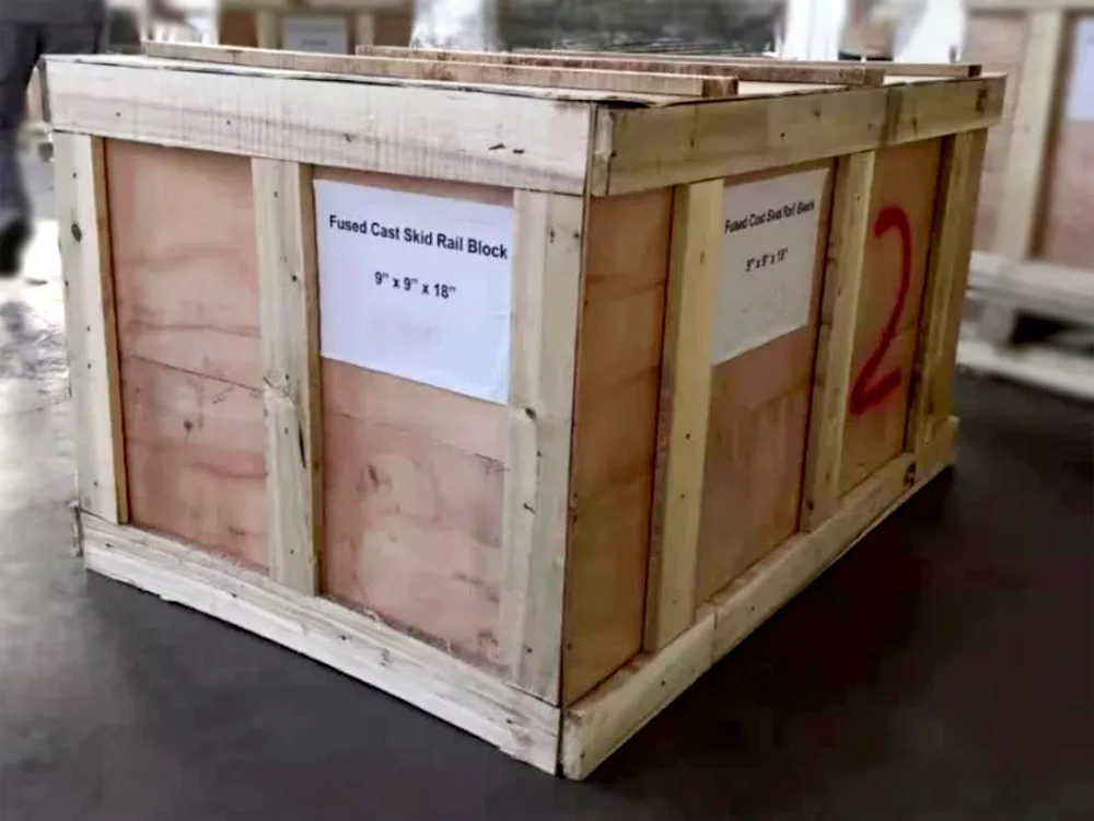 Fusion Cast Azs Block For Reheating Furnace Skid Rail Discharge Area In ...