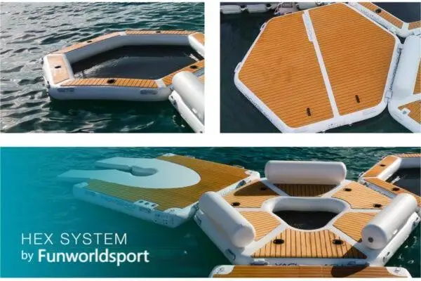 Outdoor Drop Stitch Inflatable Teak Floating Dock With Eva Portable ...