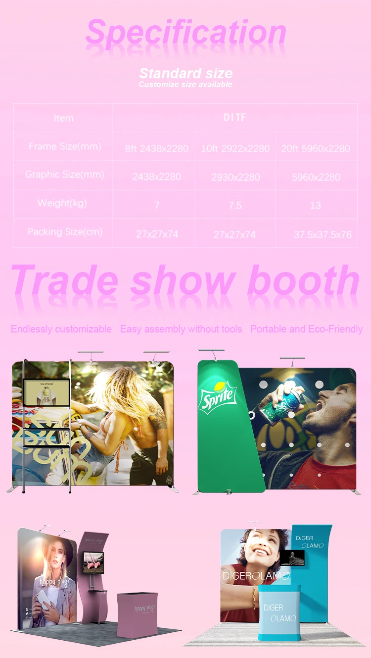 8x8ft Promotional Portable Custom Straight Foldable Wedding Photo Booth ...