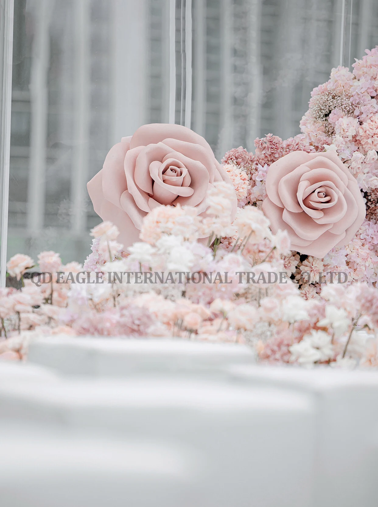 H-014 Wholesale Stem Giant Eva Pink Color Rose Flower For Wedding Party ...