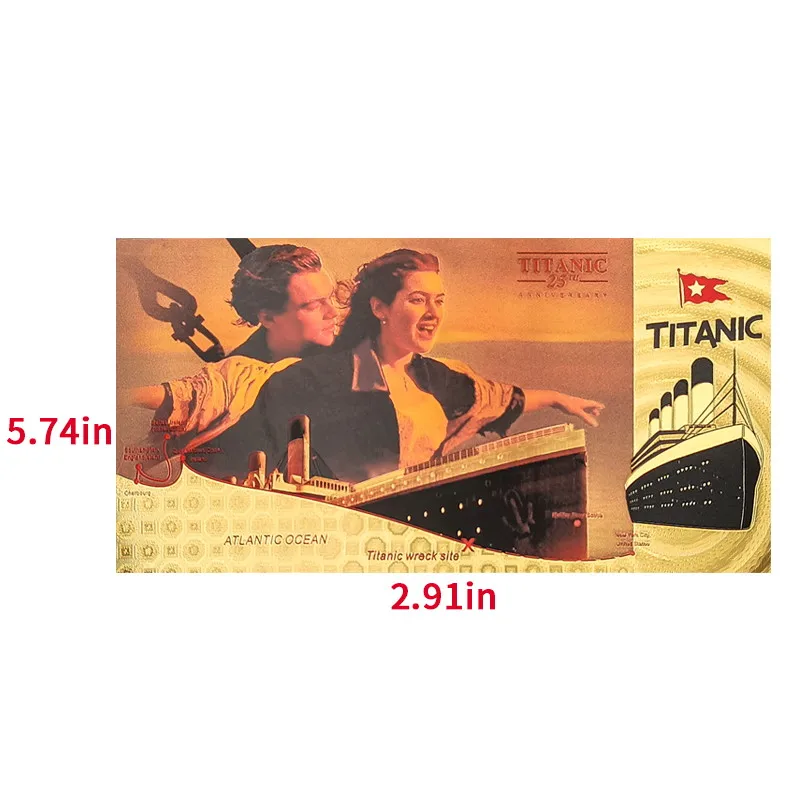 Wholesale Romantic Titanic Gold Foil Banknote Plastic Gold Plated ...