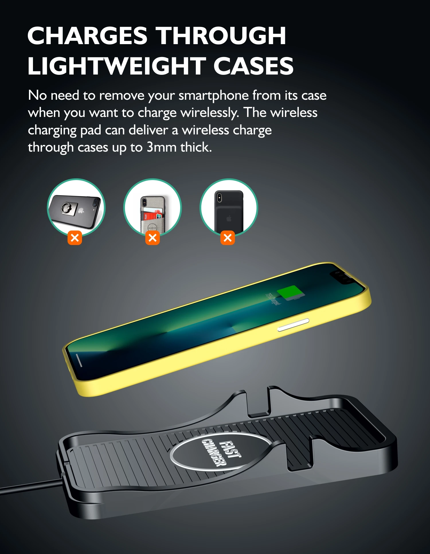 OEM Qi Standard in Car Wireless Charge Pad 15W Fast Charging