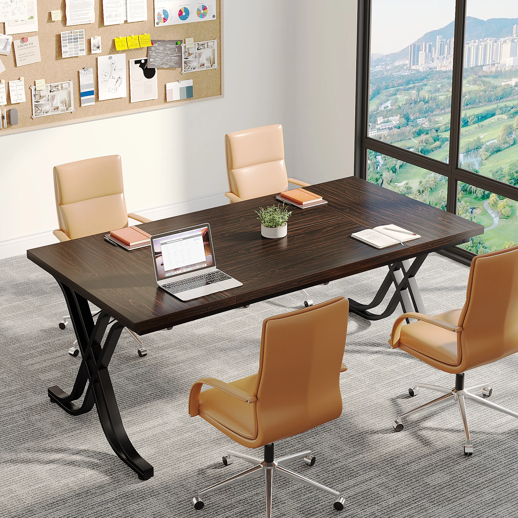 Tribesigns 2024 Design Modern Wooden MDF Office Desk Executive Table ...