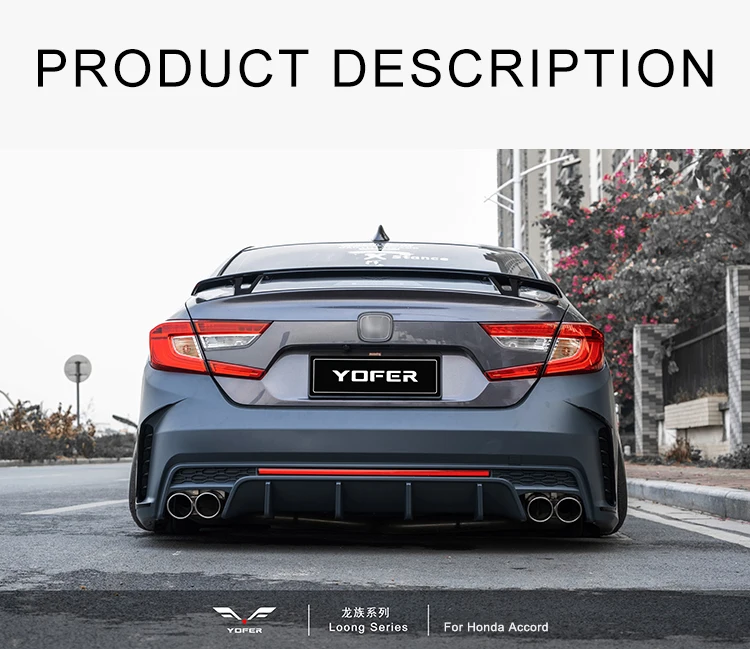 Yofer Hot Sale 10th Gen PP Rear Bumper Kit for Honda Accord