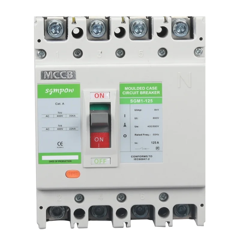 Sgm1-125 125a 4p Mccb Electric Circuit Breakers Moulded Mould Case ...