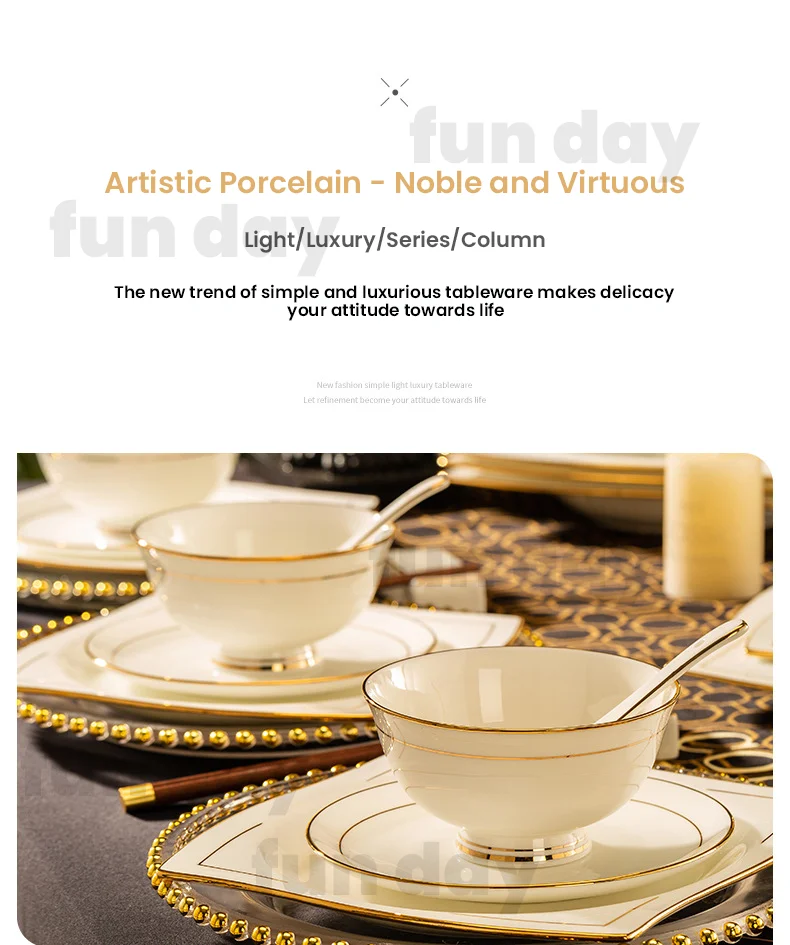 52 Piece Dinner Sets - Luxury Jingdezhen Ceramic Bone Porcelain