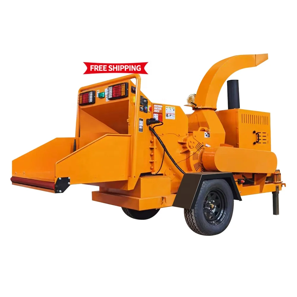 40HP Wood Pallet Shredder Mobile Engine Diesel Wood Chipper Shredder ...