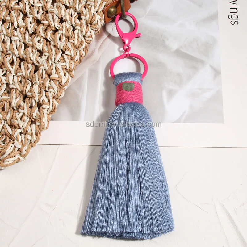 Hot Sale Tassel Handmade Cotton Thread Keychain Car Bag Pendant Key ...