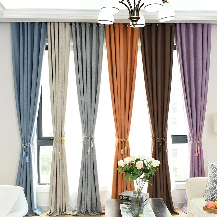 100% Blackout Royal Quality Linen Fabric Roll Textiles Thermal ...