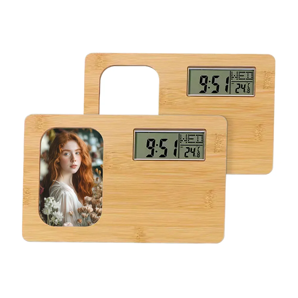 Novel Modern Blank Sublimation Photo Frame & Desk Clock Multi-function ...