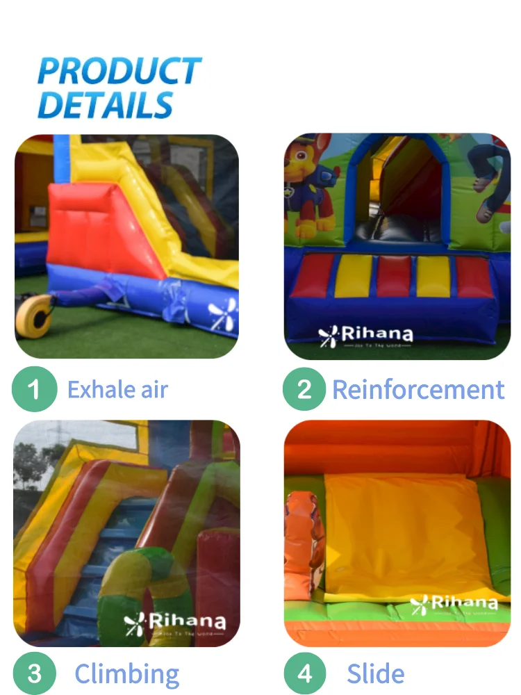 2024 Inflatable Paw Patrols Bounce House Bouncer With Slide Carton ...